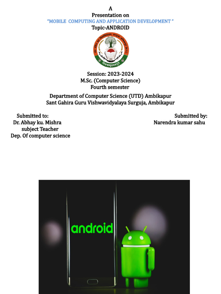 MOBILE COMPUTING AND APPL | PDF | Android (Operating System) | Application Software