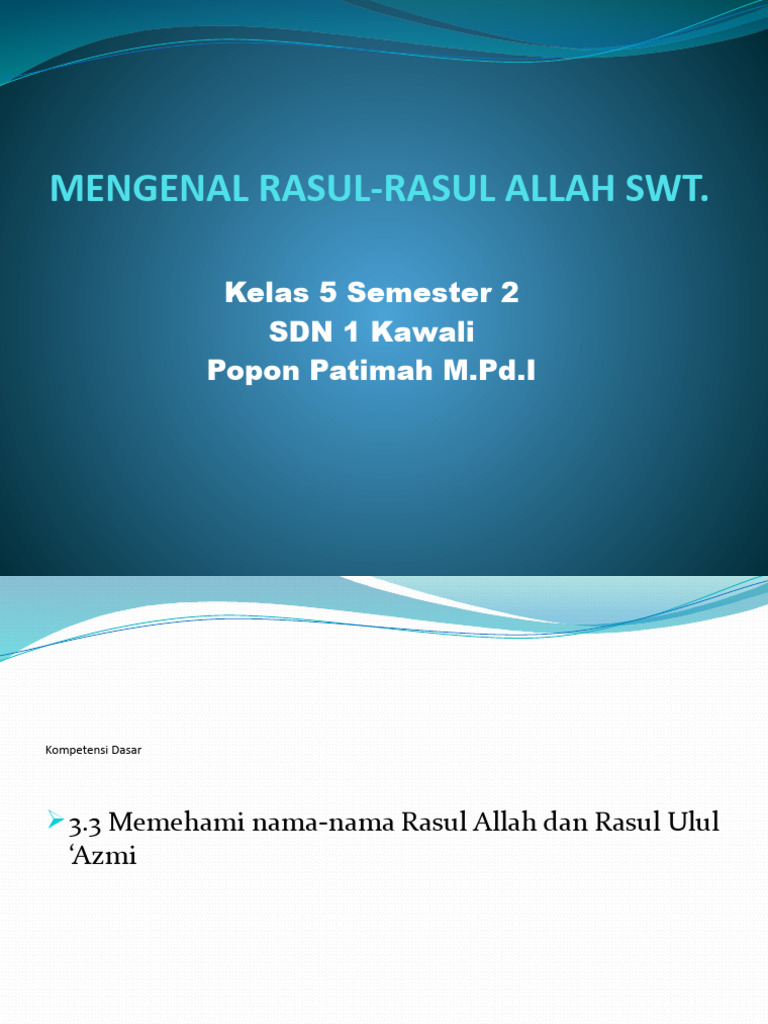 (RASUL ALLAH & RASUL ULUL 'AZMI) | PDF | Filsafat | Agama & Spiritualitas