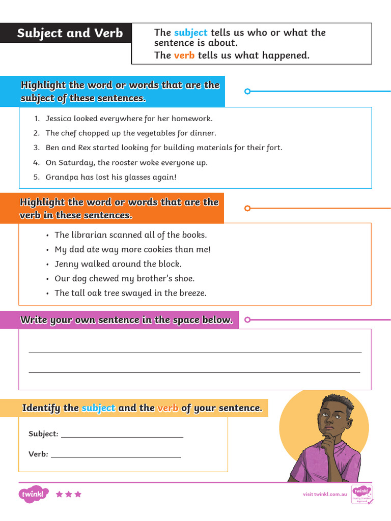 Au L 1630566224 Subject Verb Differentiated Worksheets - Ver - 2 | PDF ...