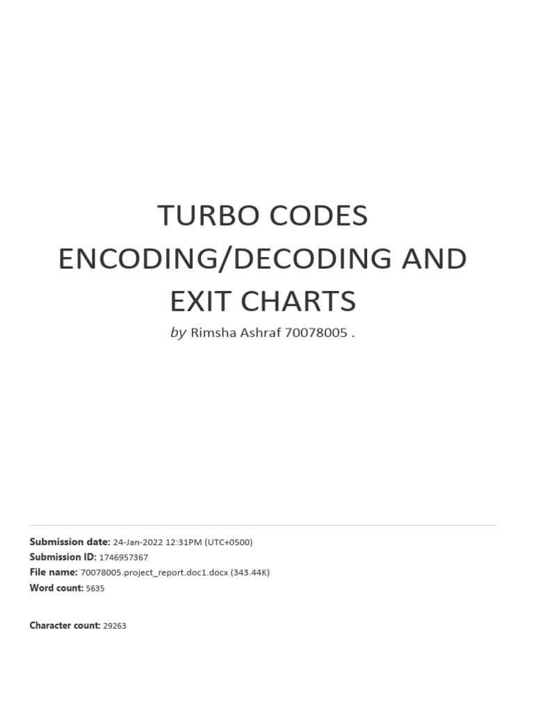 Turbo Codes Encoding - Decoding and Exit Charts | PDF | Computing | Error Detection And Correction