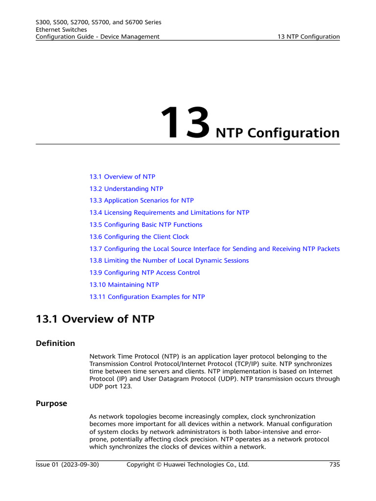 01-13 NTP Configuration | PDF | Computer Network | Internet Protocols