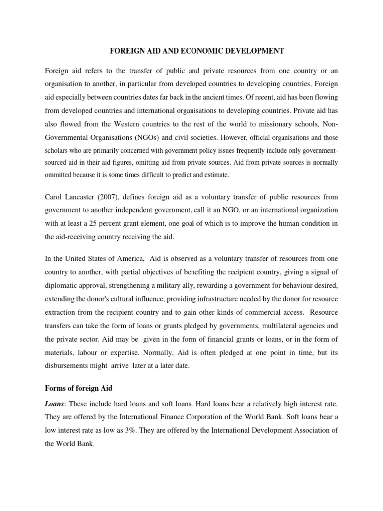 Foreign Aid and Economic Growth | PDF | Aids | Development Aid