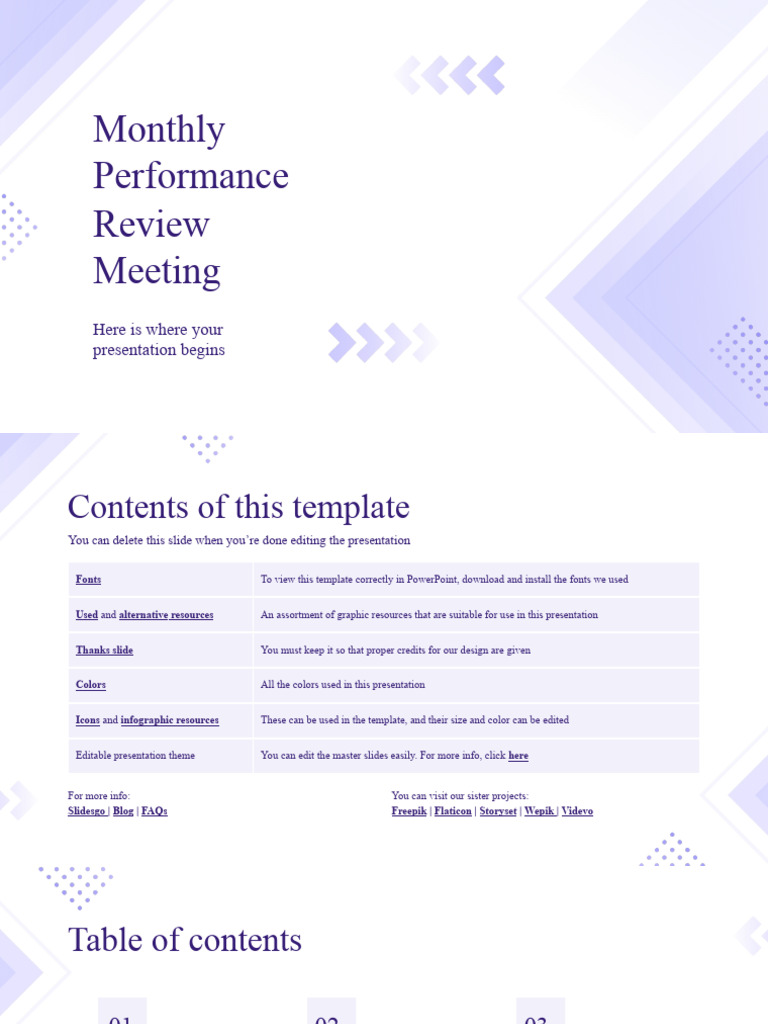 Monthly Performance Review Meeting by Slidesgo | PDF | Planets | Saturn