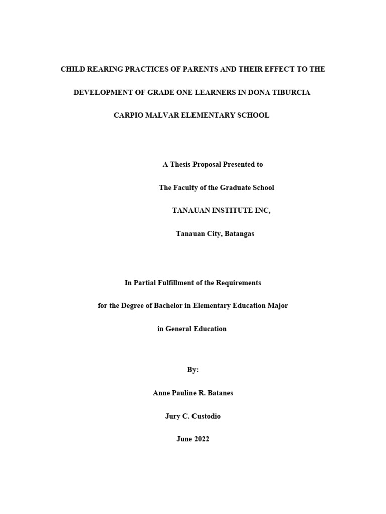 Group 31 Final Manuscript | PDF | Parenting | Child Development