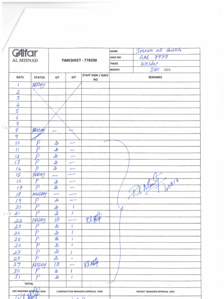 Time Sheet - 3 Decemeber 2023 | PDF