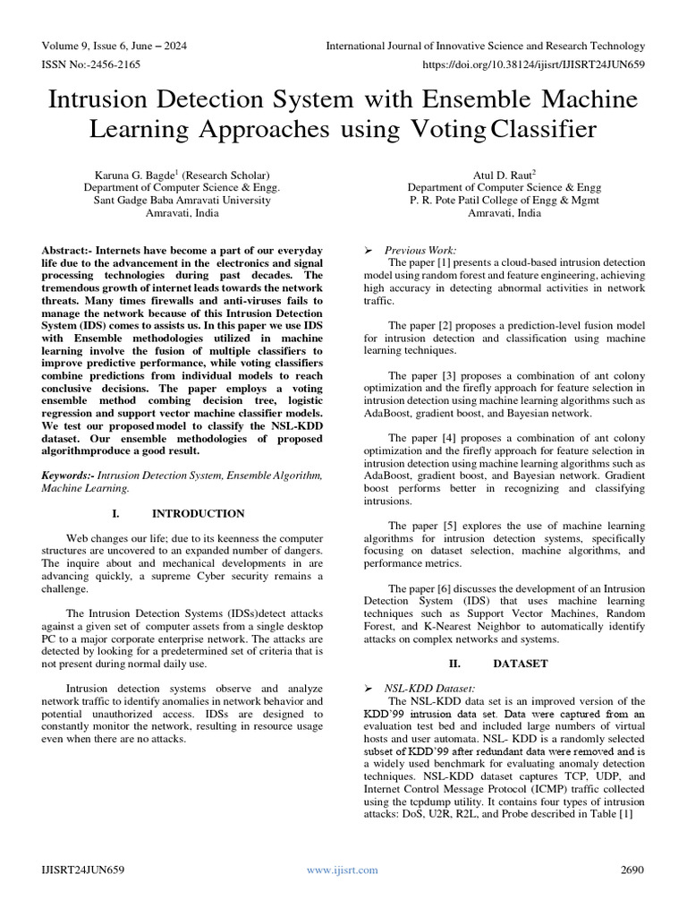 Intrusion Detection System With Ensemble Machine Learning Approaches Using VotingClassifier ...