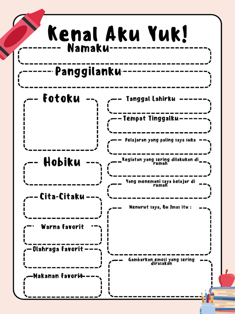Krem Sederhana Lembar Kerja Kenal Aku Yuk | PDF