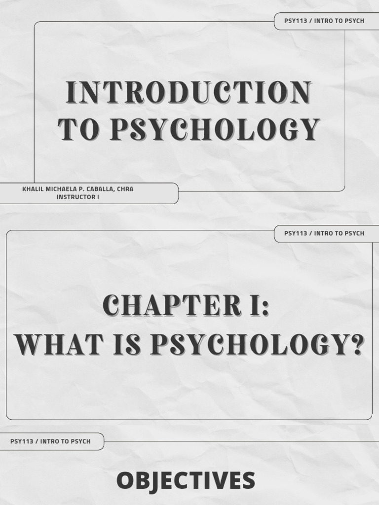 Chapter 1 What is Psychology | PDF | Psychology | Cognition