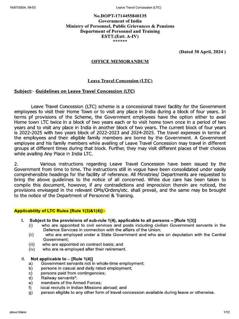 OM - LTC Rules | PDF