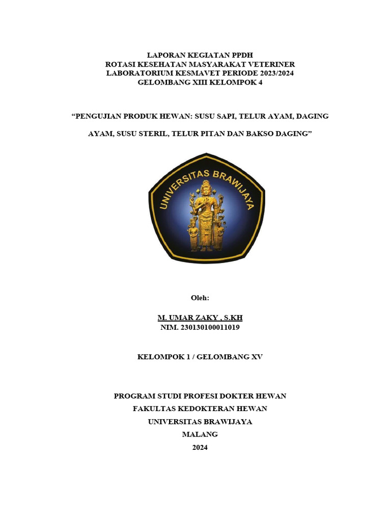 Laporan Lab. Kesmavet - M. Umar Zaky | PDF
