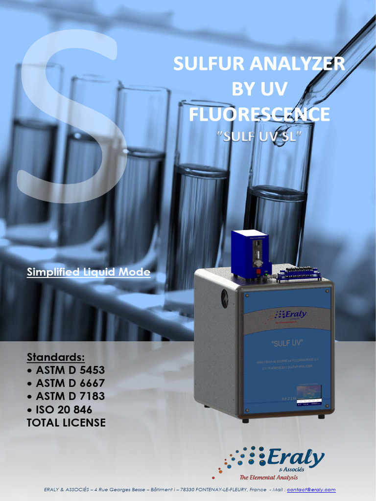 GB Analyseur de Soufre Vertical SL | PDF | Ultraviolet | Combustion
