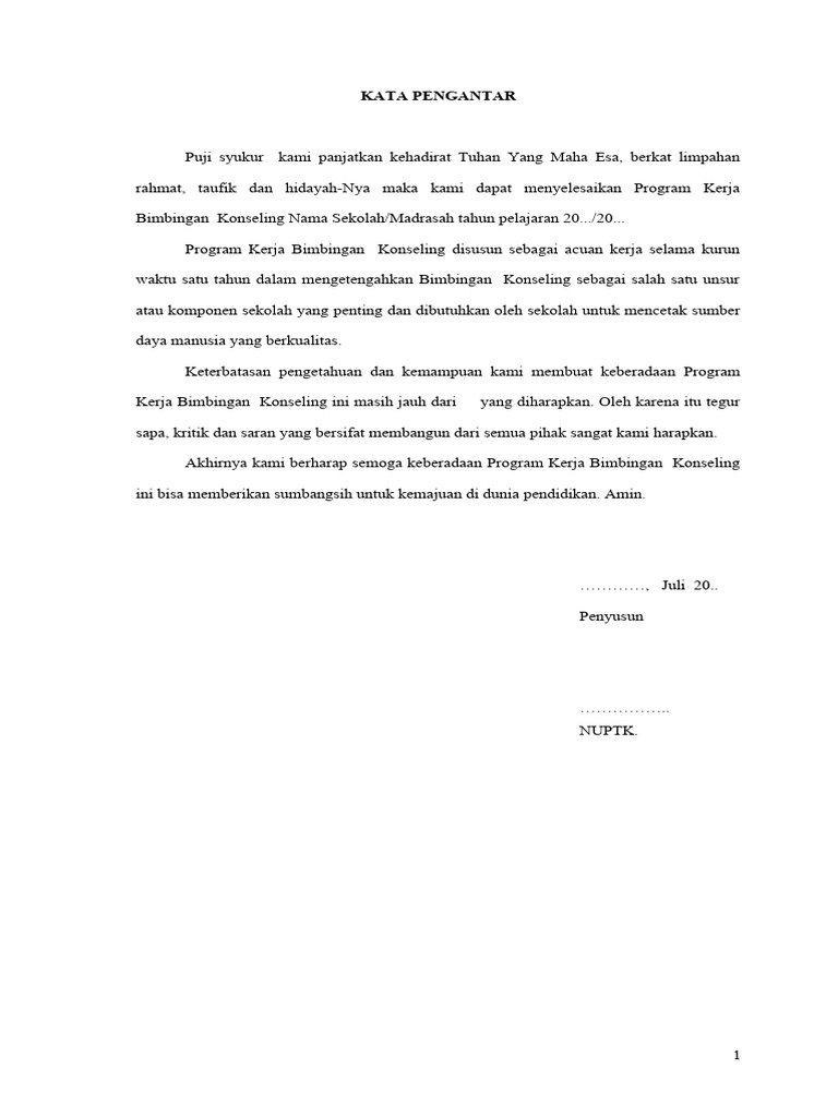 Program Kerja Guru BK | PDF