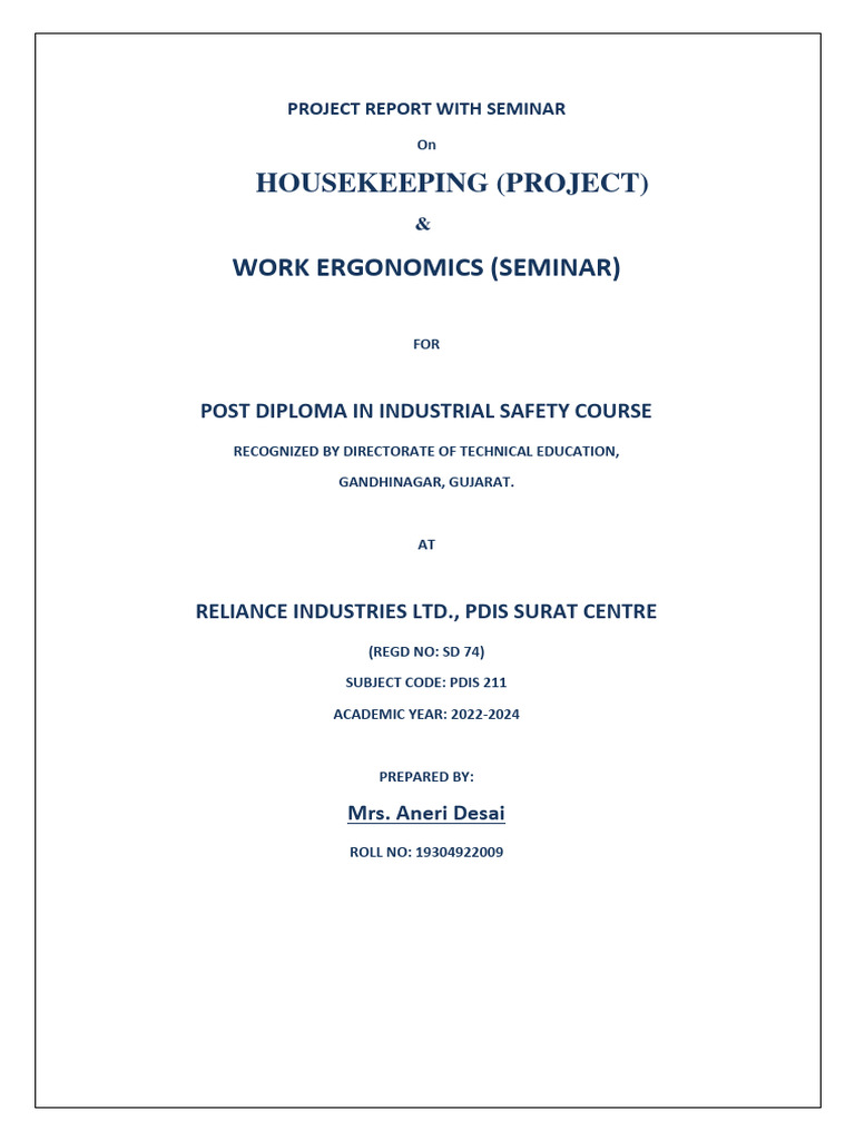 Aneri 09 PDIS Project-Housekeeping | PDF | Housekeeping