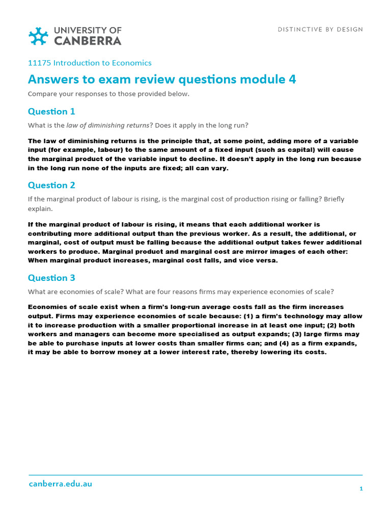 Answers To Exam Review Questions Module 4 | PDF | Finance & Money ...