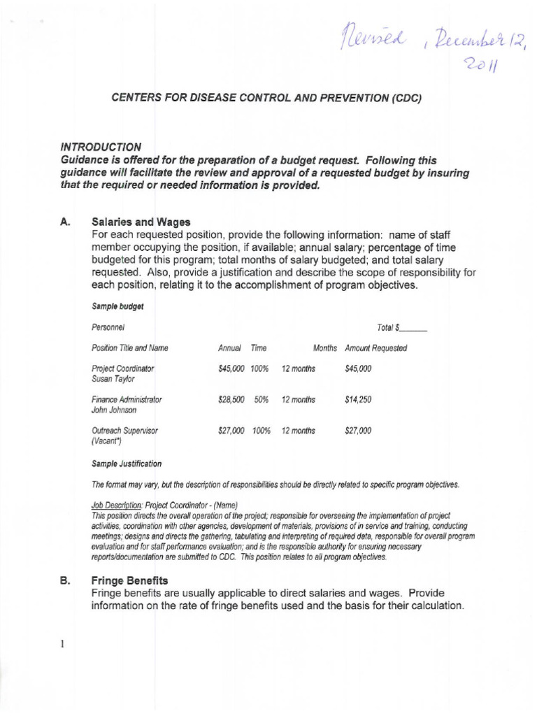 CDC Revised Budget Guideline | PDF