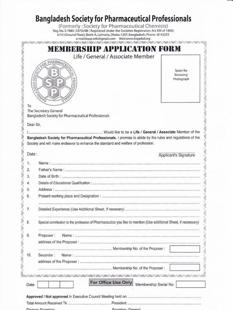 Membership Application for BSPP | PDF