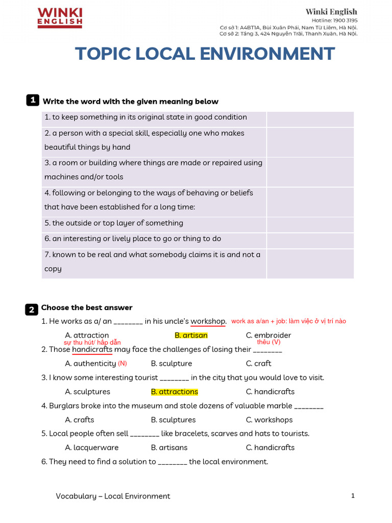 Handout Topic Local Environment | PDF