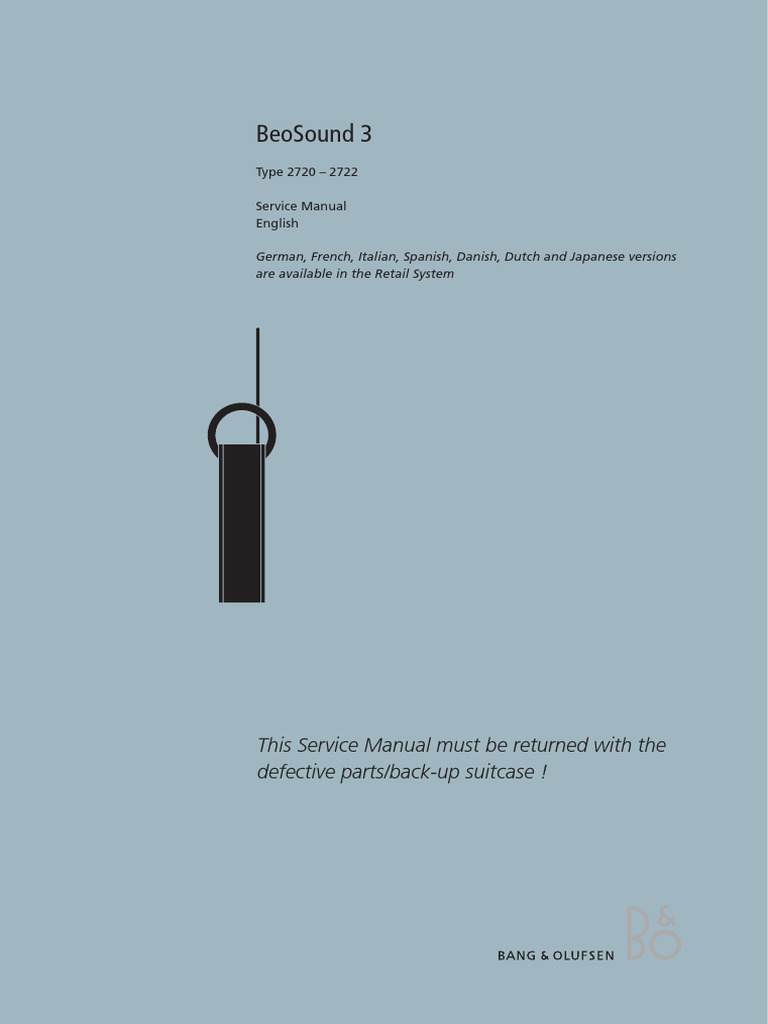 BeoSound 3 MKI SM | PDF | Frequency Modulation | Battery Charger