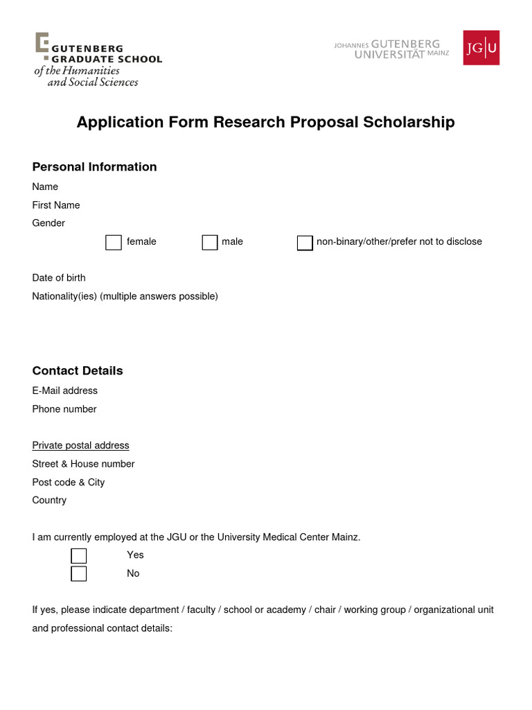 Application Form Research Proposal Scholarship EN - Stand Februar 2021 ...