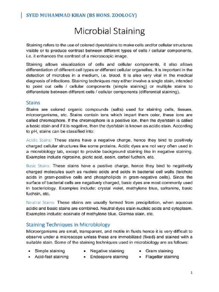 Microbial Staining | PDF