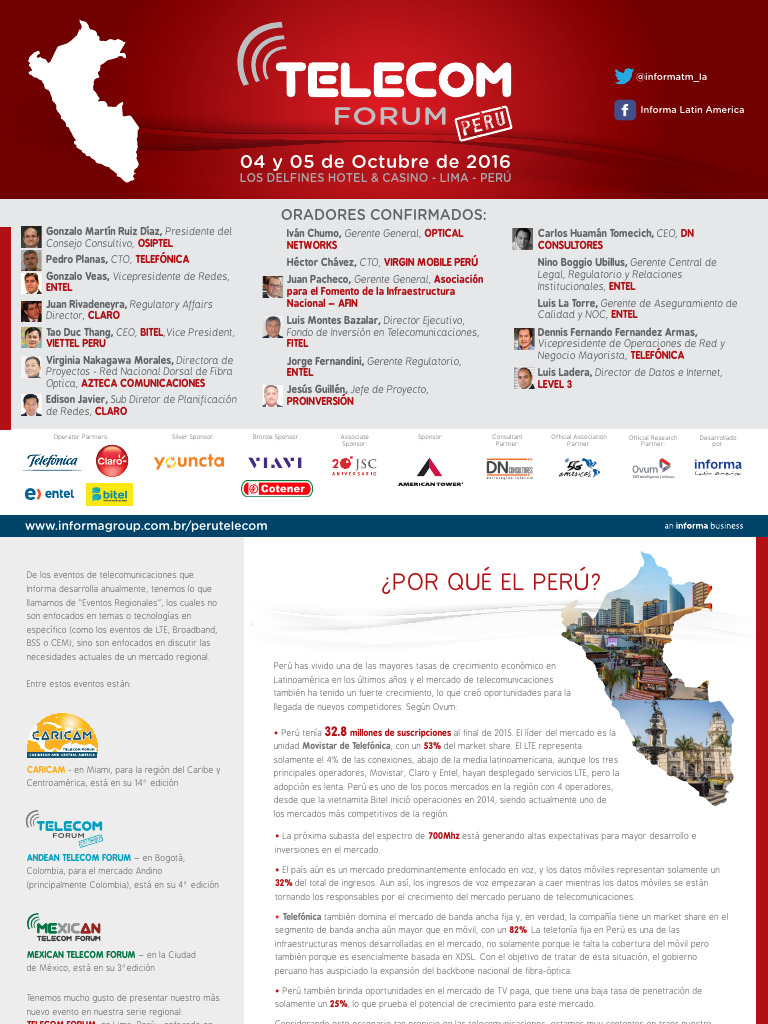 Folleto Perú Telecom | PDF | Lte (Telecomunicaciones) | Telecomunicaciones