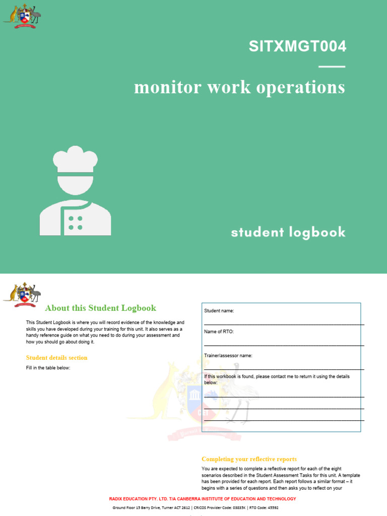 SITXMGT004 Student Logbook Guide | PDF | Innovation | Business