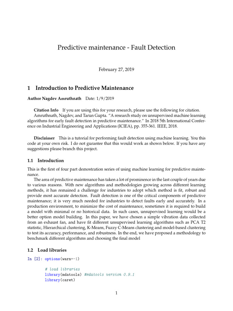 Predictivemaintenance FaultDetection | PDF | Principal Component Analysis | Machine Learning