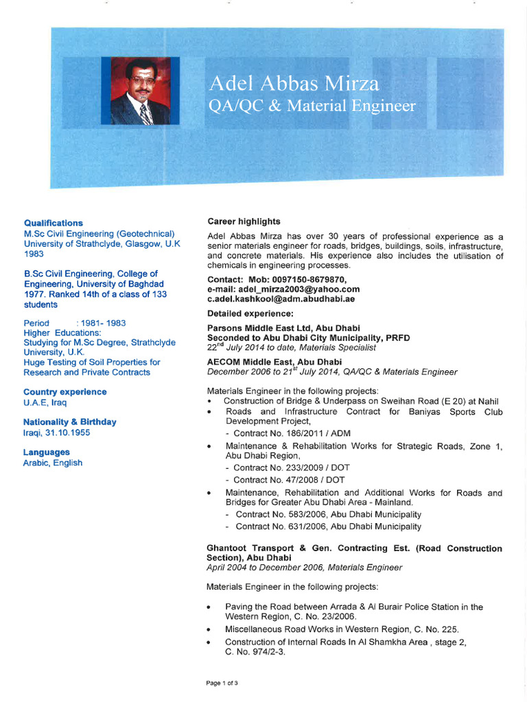 Materials & QA - QC Engineer | PDF