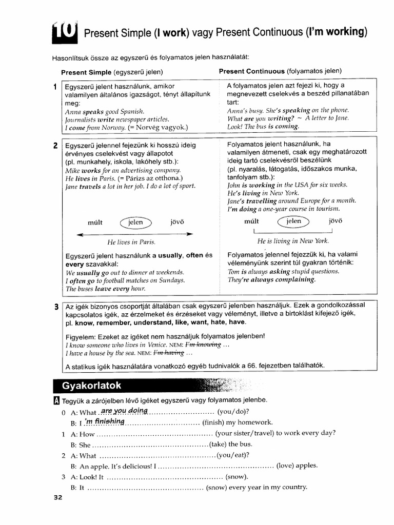 Homework - Oxford - Grammar - Present Simple - Cont | PDF