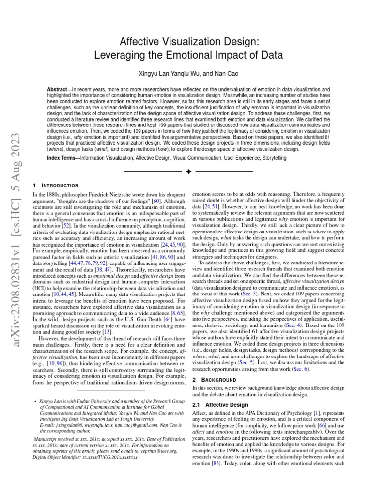 Affective Visualization Design | PDF | Emotions | Visualization (Graphics)