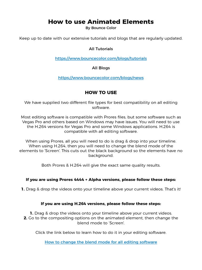 Instructions - Animated Elements | PDF