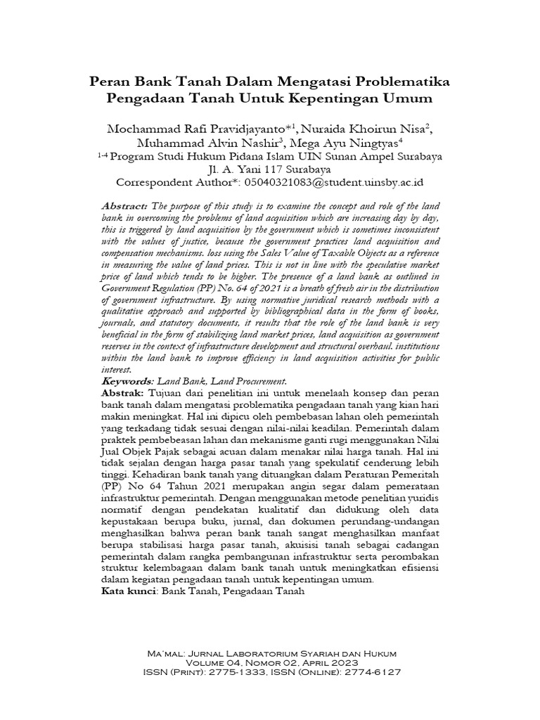 1.+Naskah+Final Peran+Bank+Tanah | PDF