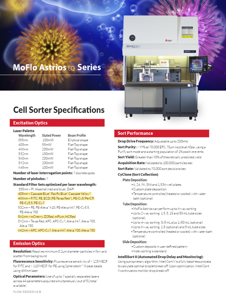 Moflo Astrios Brochure | PDF | Flow Cytometry | Laser