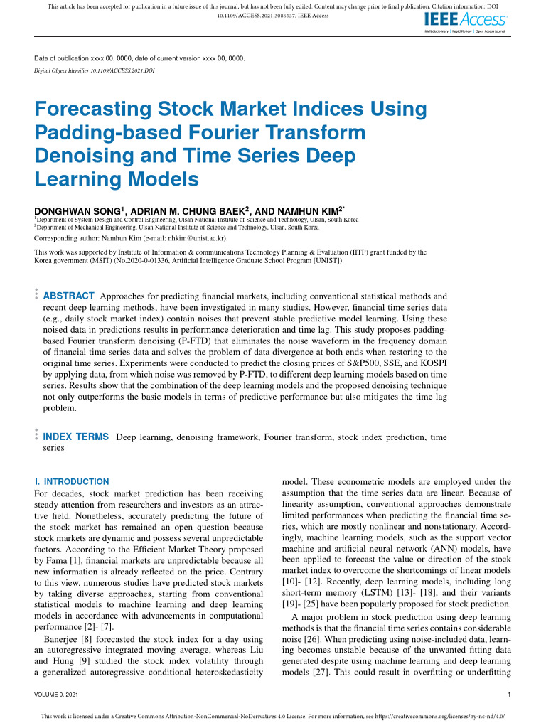 Forecasting Stock Market Indices Using Padding-Bas | PDF | Discrete ...