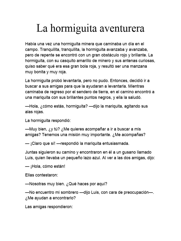 La Hormiguita Aventurera Pdf