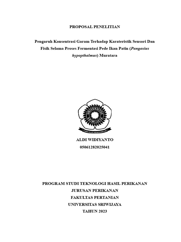 Proposal Penelitian Aldi Widiyanto - 041 | PDF | Kesehatan Holistik