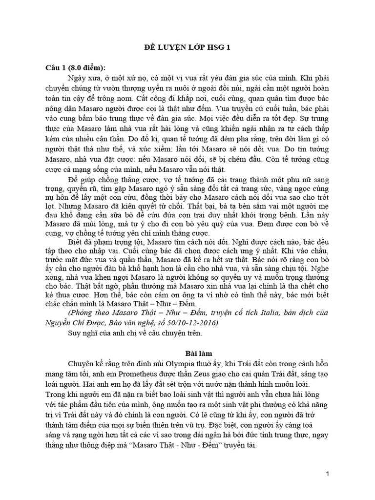 Đề Luyện Lớp Hsg 1 Câu 1 (8.0 điểm) | PDF