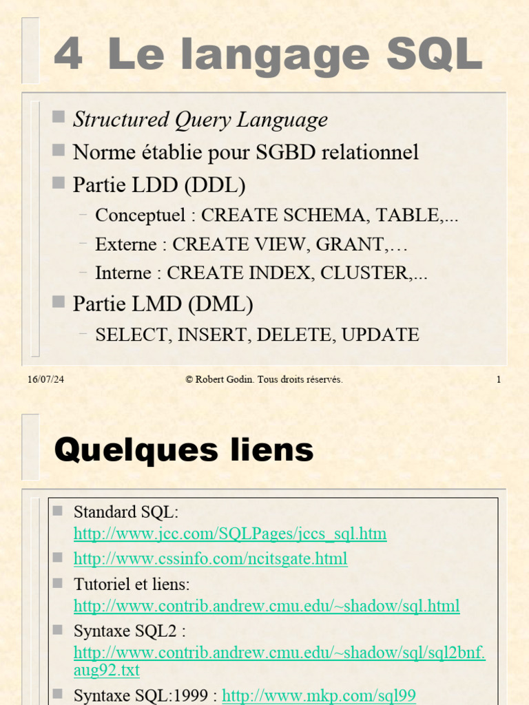 Chap 4 | PDF | SQL | Données