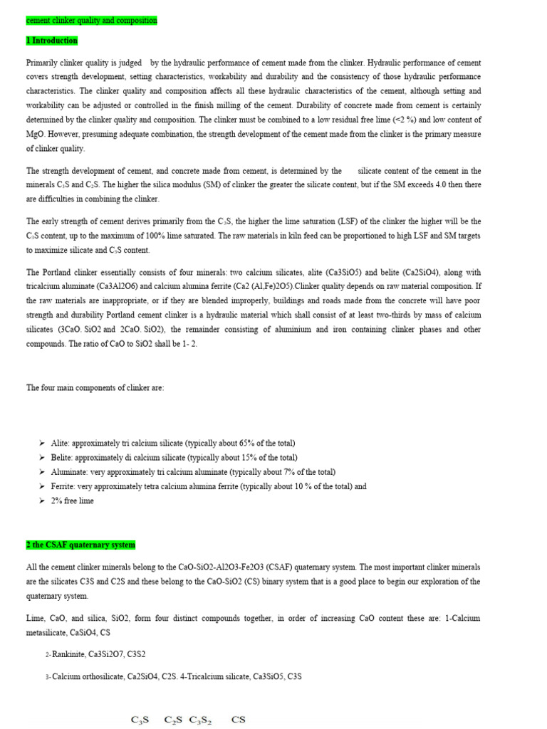 Assignment On Cement Kiln Chemistry | PDF | Cement | Building Technology