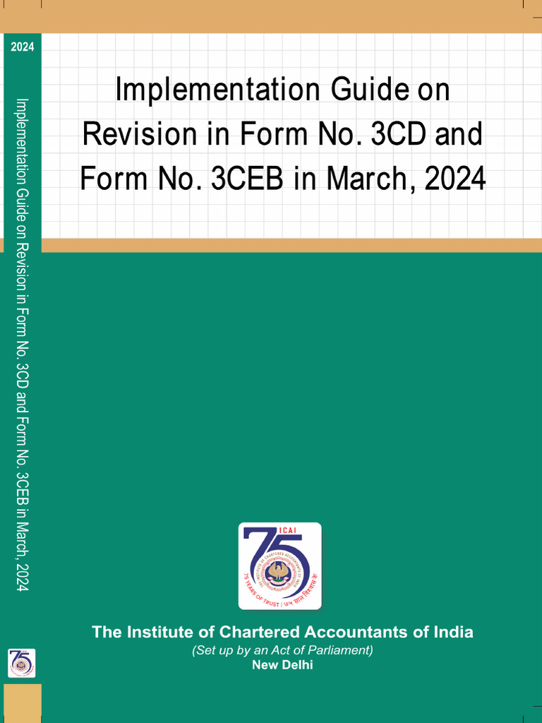 2024 Form 3CD & 3CEB Revision Guide | PDF | Tax Deduction | Depreciation