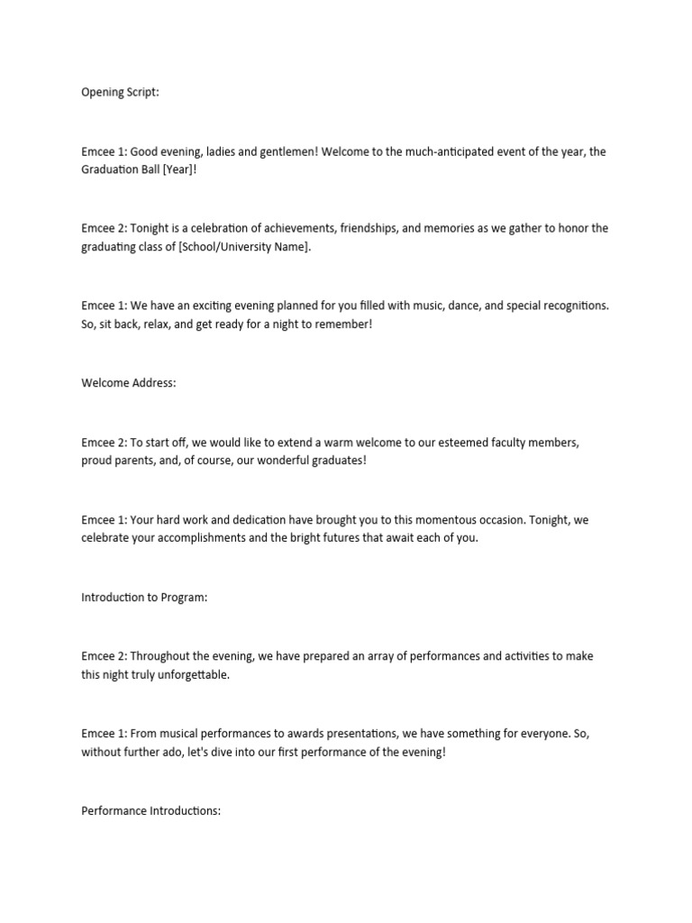 Grad Ball Script | PDF | Foreign Language Studies