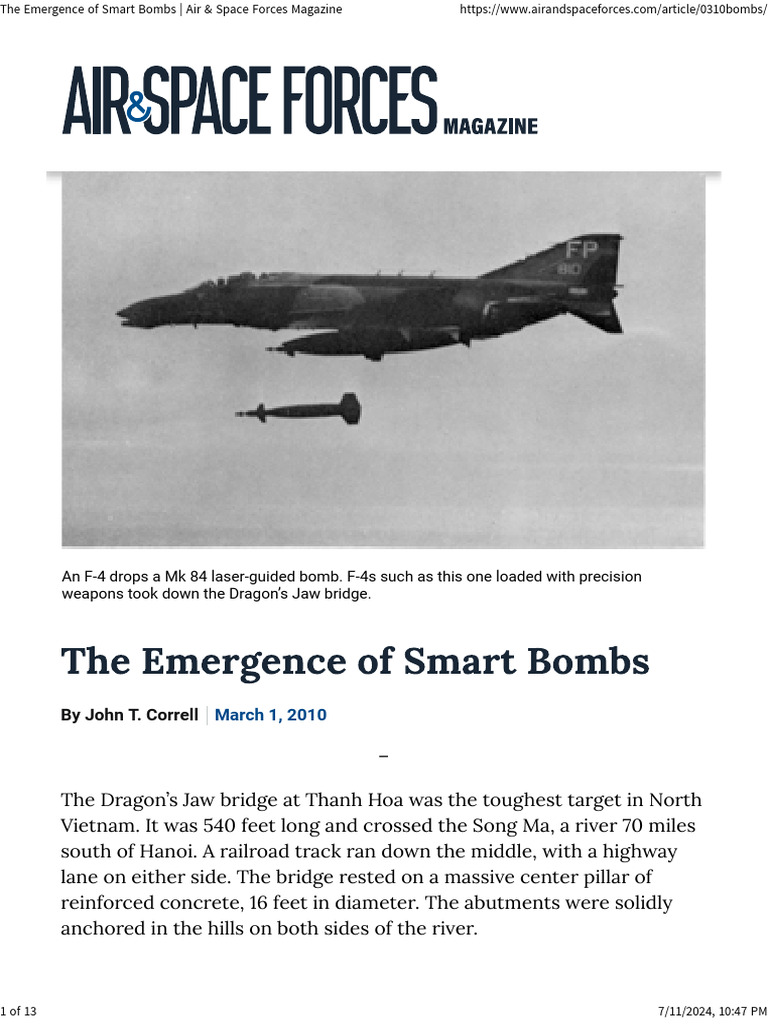The Emergence of Smart Bombs - Air & Space Forces Magazine | PDF | Aerial Bombing | Military ...