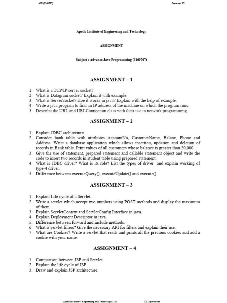 AJP Assignment | PDF | Network Socket | Java (Programming Language)