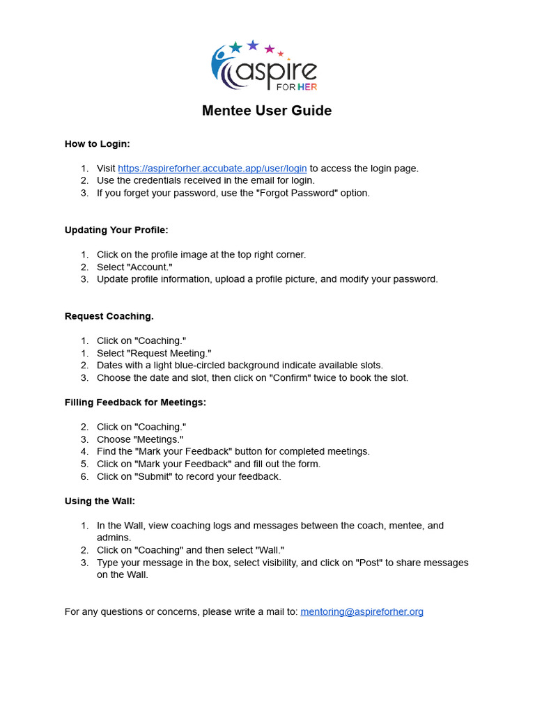 Mentee User Guide For Mentoring Platform | PDF
