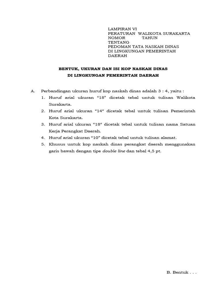 LAMPIRAN VI.. TATA NASKAH (Kop Naskah Dinas) CHECK | PDF