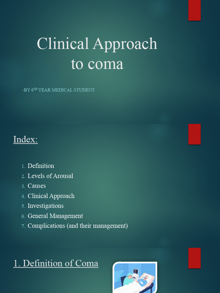 Clinical Approach To Coma | PDF | Coma | Human Diseases And Disorders