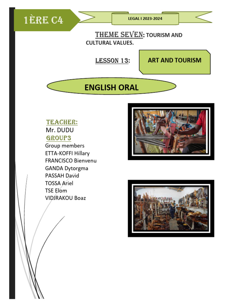 LESSON 13 Art and Tourism | PDF | Verb | Tourism