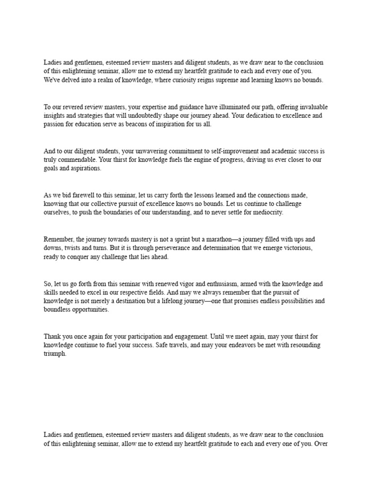 Draft-Closing Remarks Review | PDF