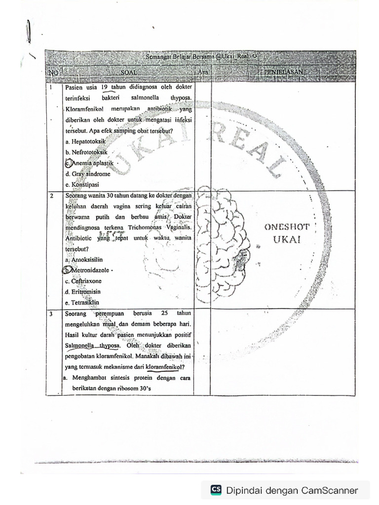 Latihan Soal Infeksi Desy | PDF