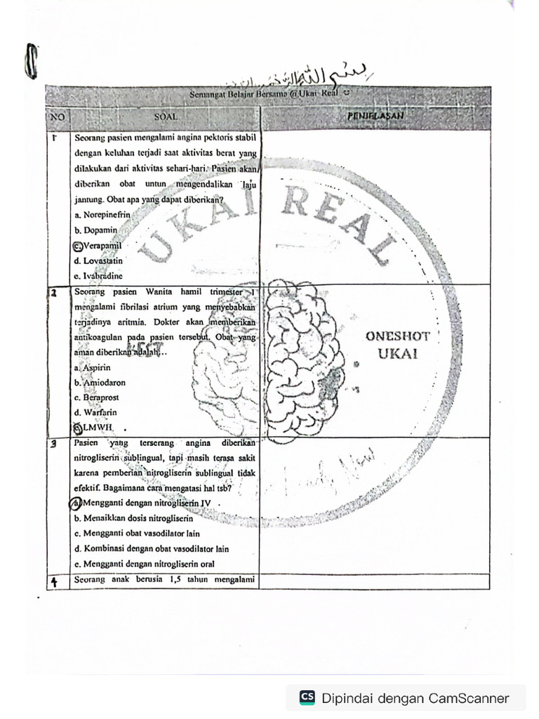 Latihan Soal Kardio Desy | PDF